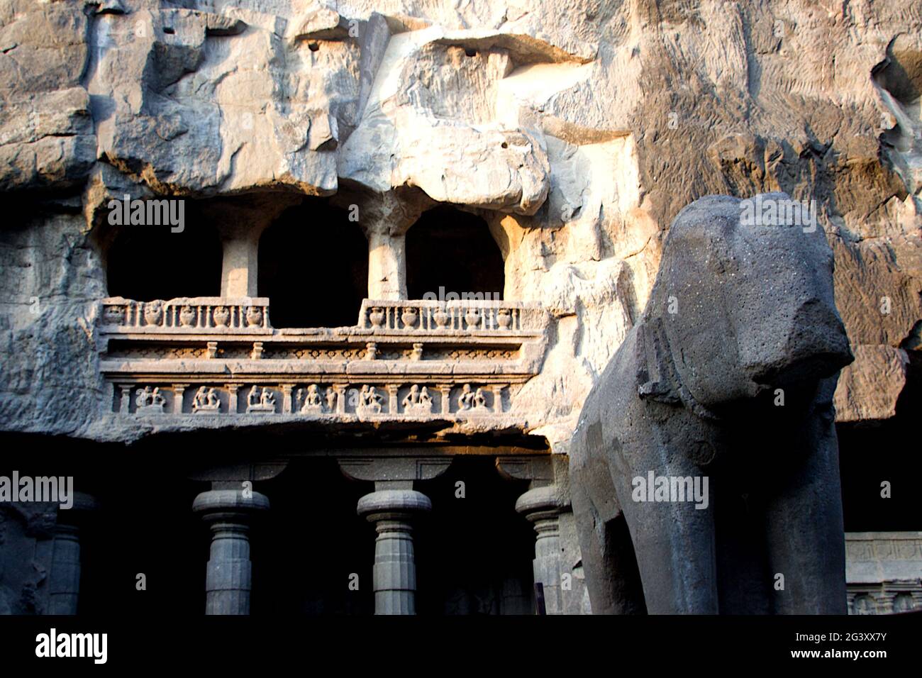 Dual Stage Cave at Ellora Stock Photo - Alamy
