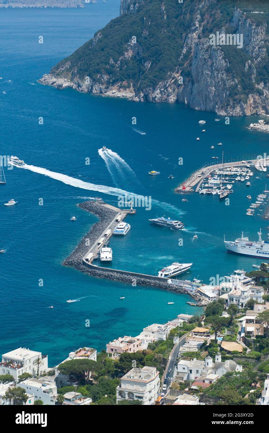 View from above to the Marina Grande in Capri, Italy Stock Photo - Alamy