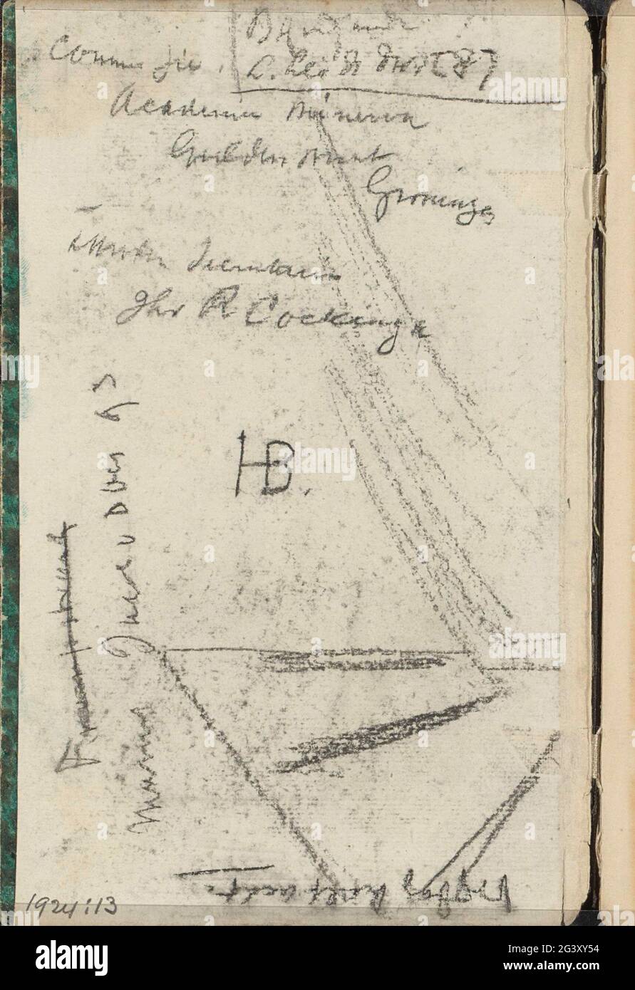 Study. Page 1, front bract, from a sketchbook with 16 sheets Stock ...