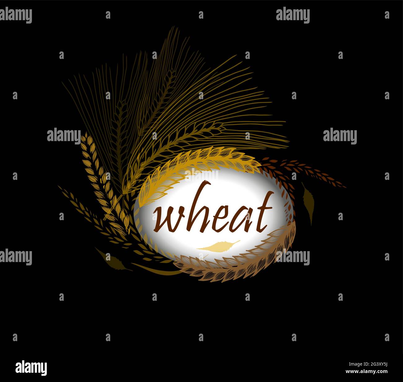 Abstract background with ears of wheat. Frame for text. Vector ...