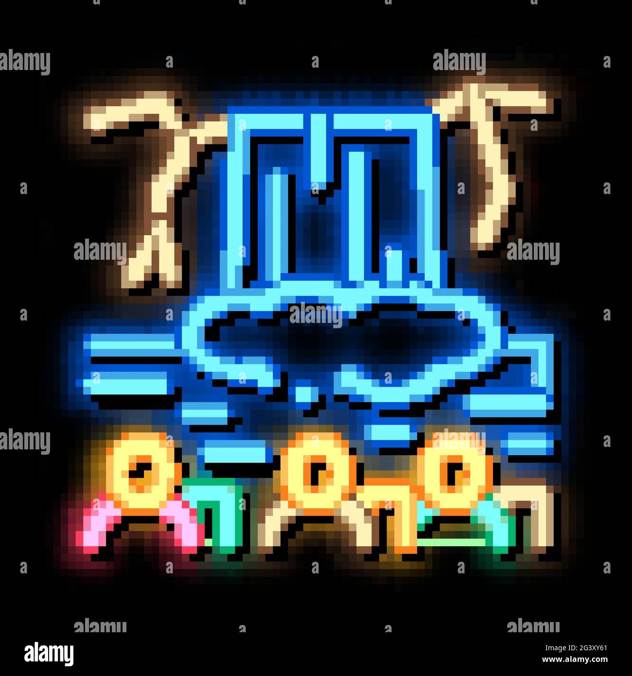 human visit waterfall neon glow icon illustration Stock Vector Image ...