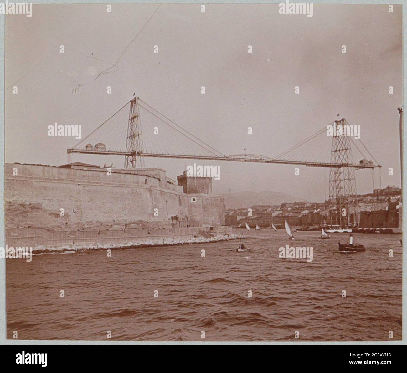 View of the transport bridge over the old port (Vieux Port) from ...