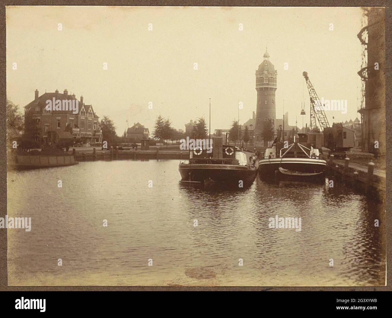 Ships in a harbor at the Zuider Gasfabriek in Amsterdam. Part of album ...
