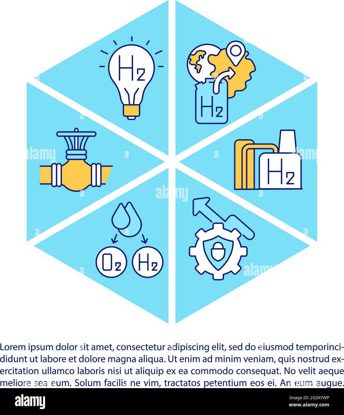 Hydrogen technologies concept line icons with text Stock Vector Image ...
