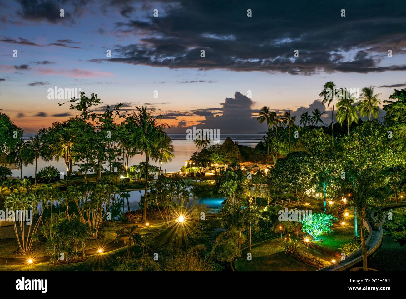 Palm trees and swimming pool at Tahiti Ia Ora Beach Resort (managed by ...