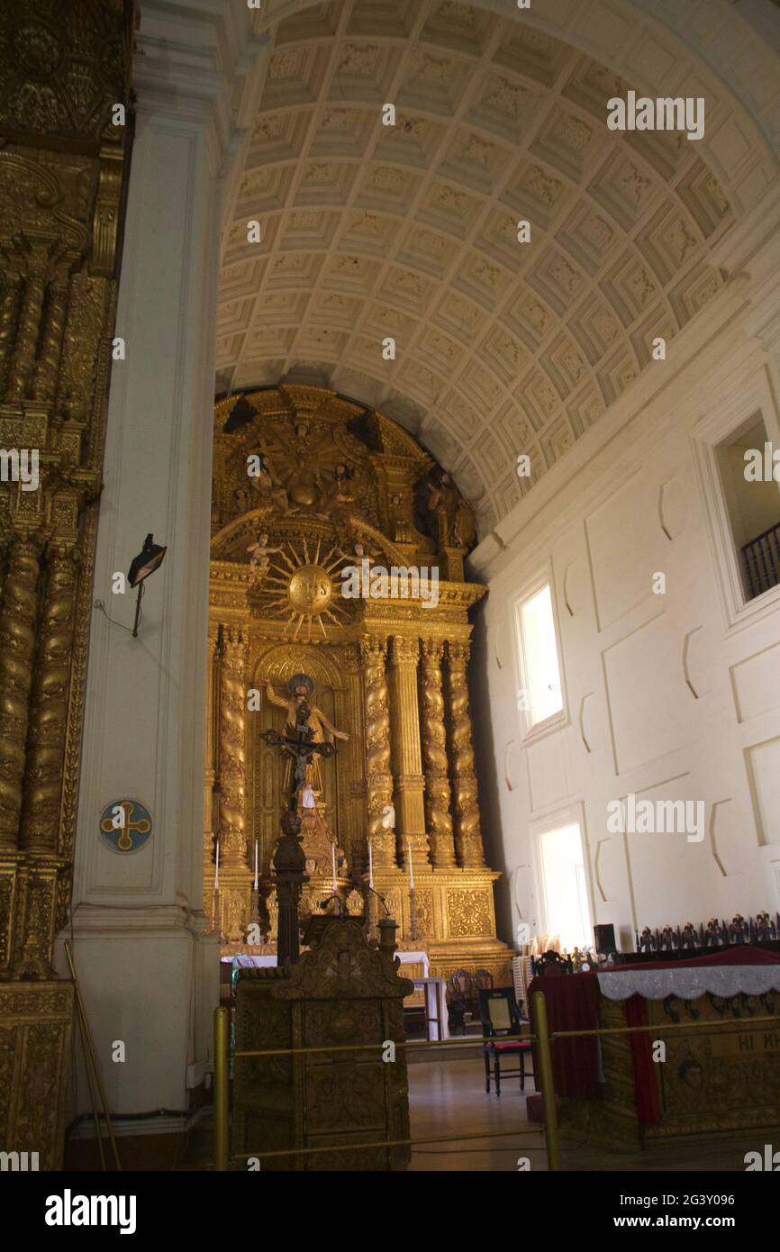Vertical shot inside the old Goa Maina in India Stock Photo - Alamy
