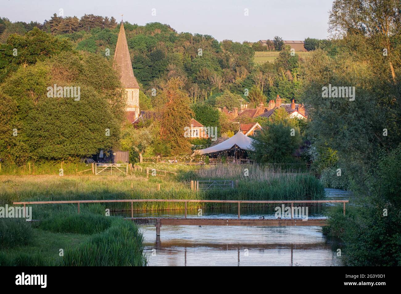 View of Stockbridge and the River Test Stock Photo - Alamy
