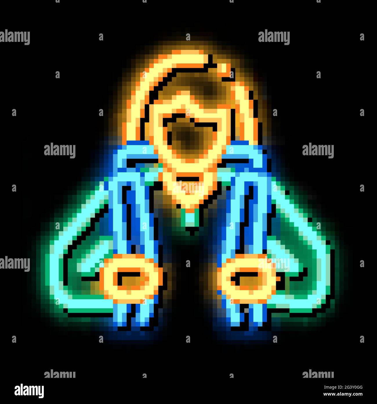 woman tourist silhouette neon glow icon illustration Stock Vector Image ...