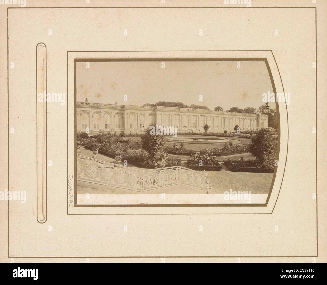 View of Grand Trianon and a garden in Versailles; Terrasse du gr ...