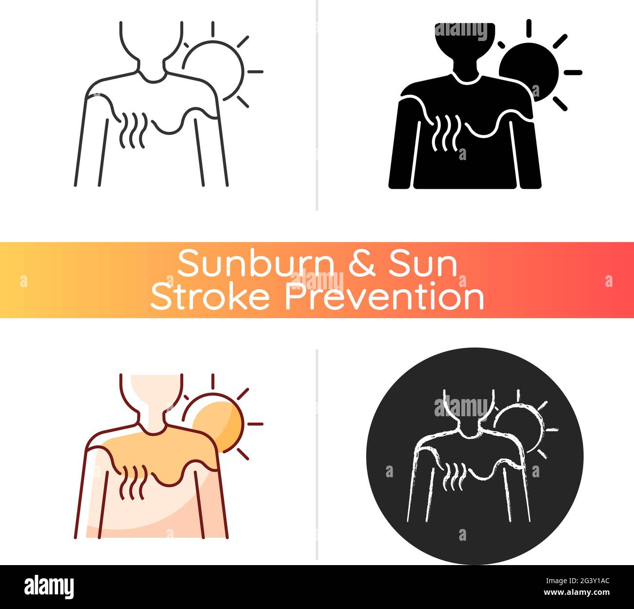 Sunburn sunbathing Stock Vector Images - Alamy