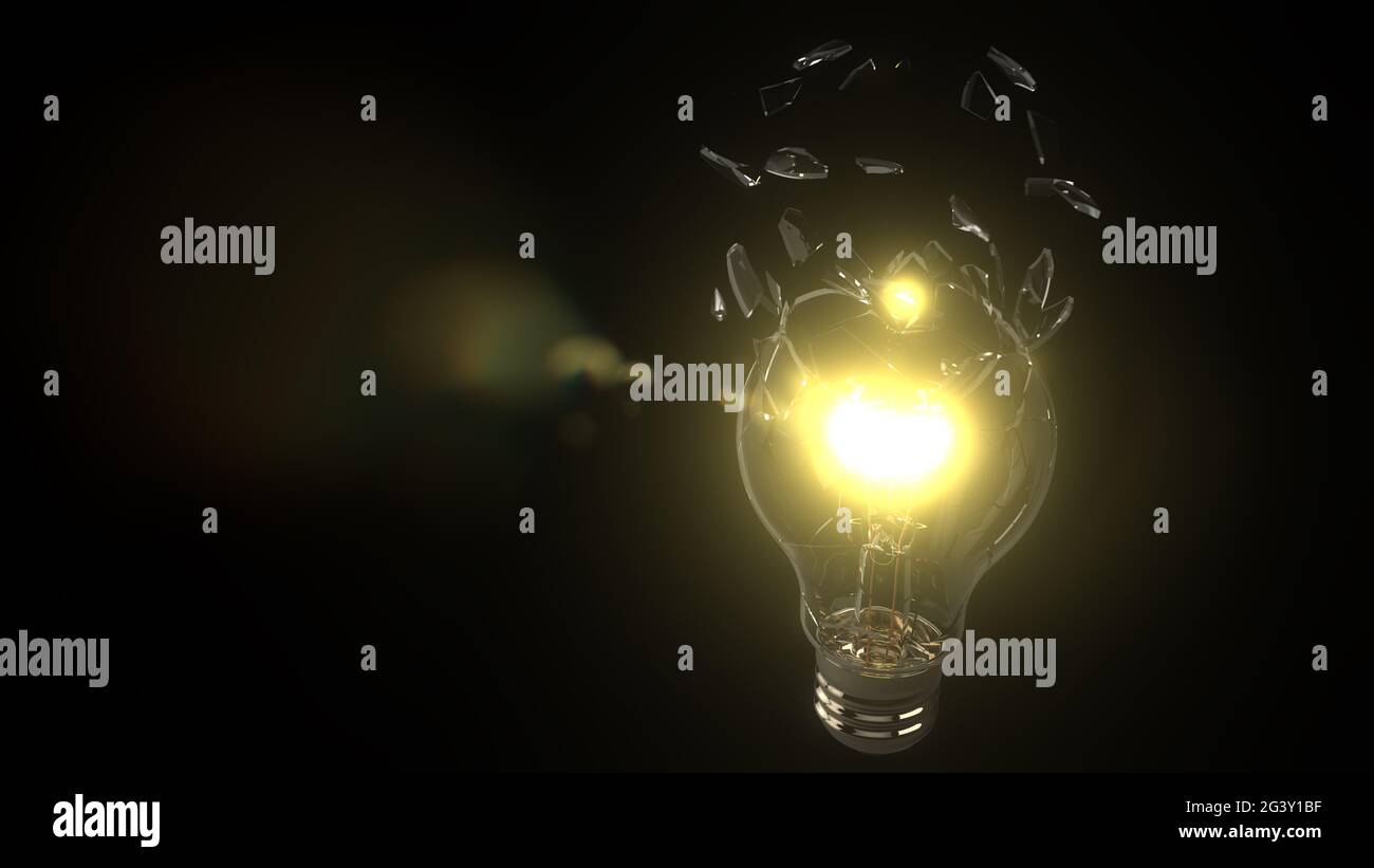 Exploding Light Bulb Stock Photo - Alamy