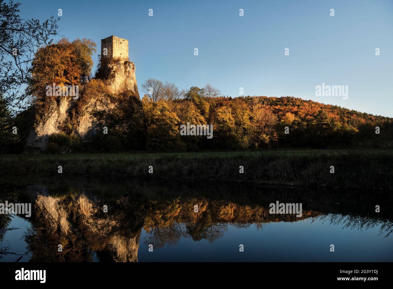 Dietfurt ruins near Inzigkofen, Upper Danube Valley Nature Park ...