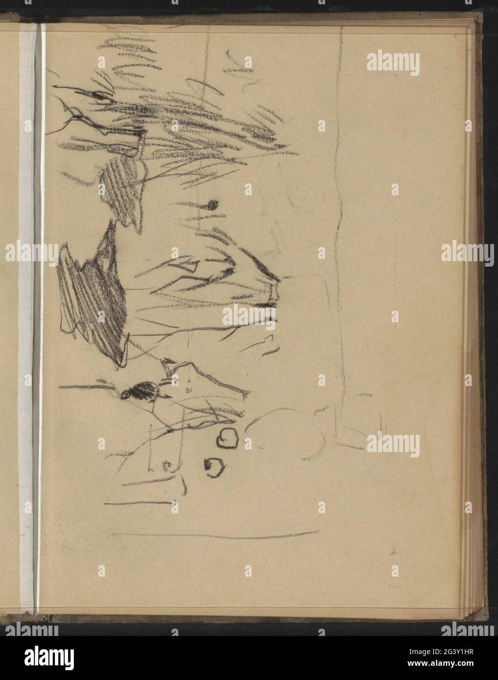 Landscape with figures. Page 5 From a sketchbook with 24 sheets Stock ...