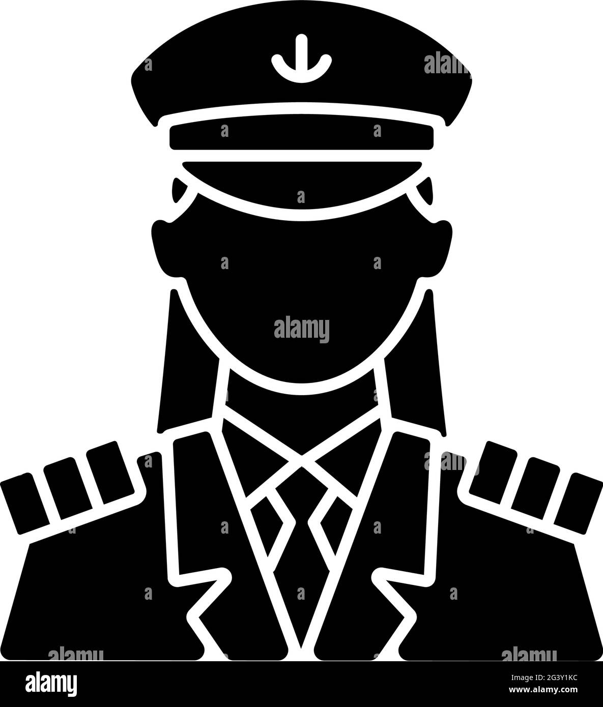 Female captain black glyph icon Stock Vector Image & Art - Alamy