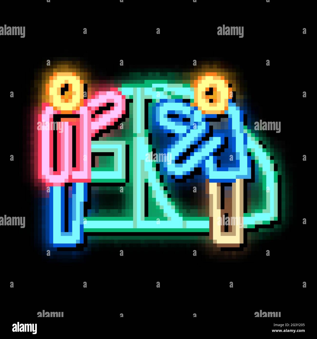 human construct tent neon glow icon illustration Stock Vector Image ...