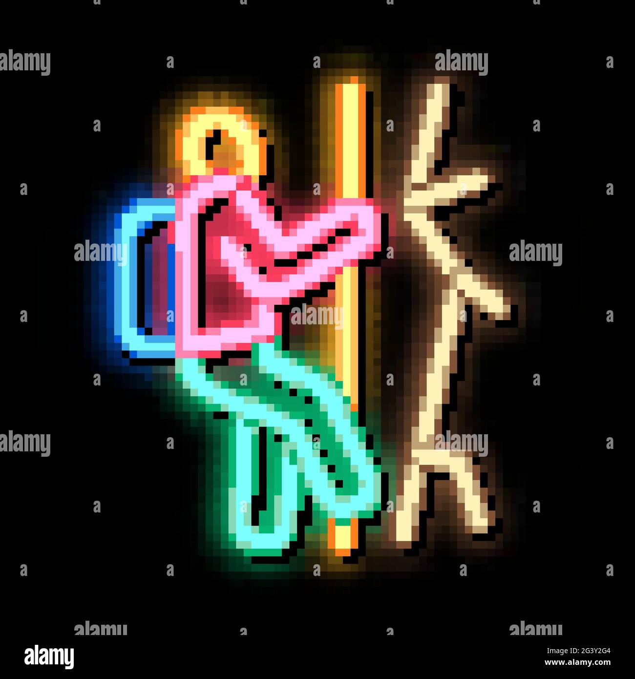 alpinist climbing neon glow icon illustration Stock Vector Image & Art ...