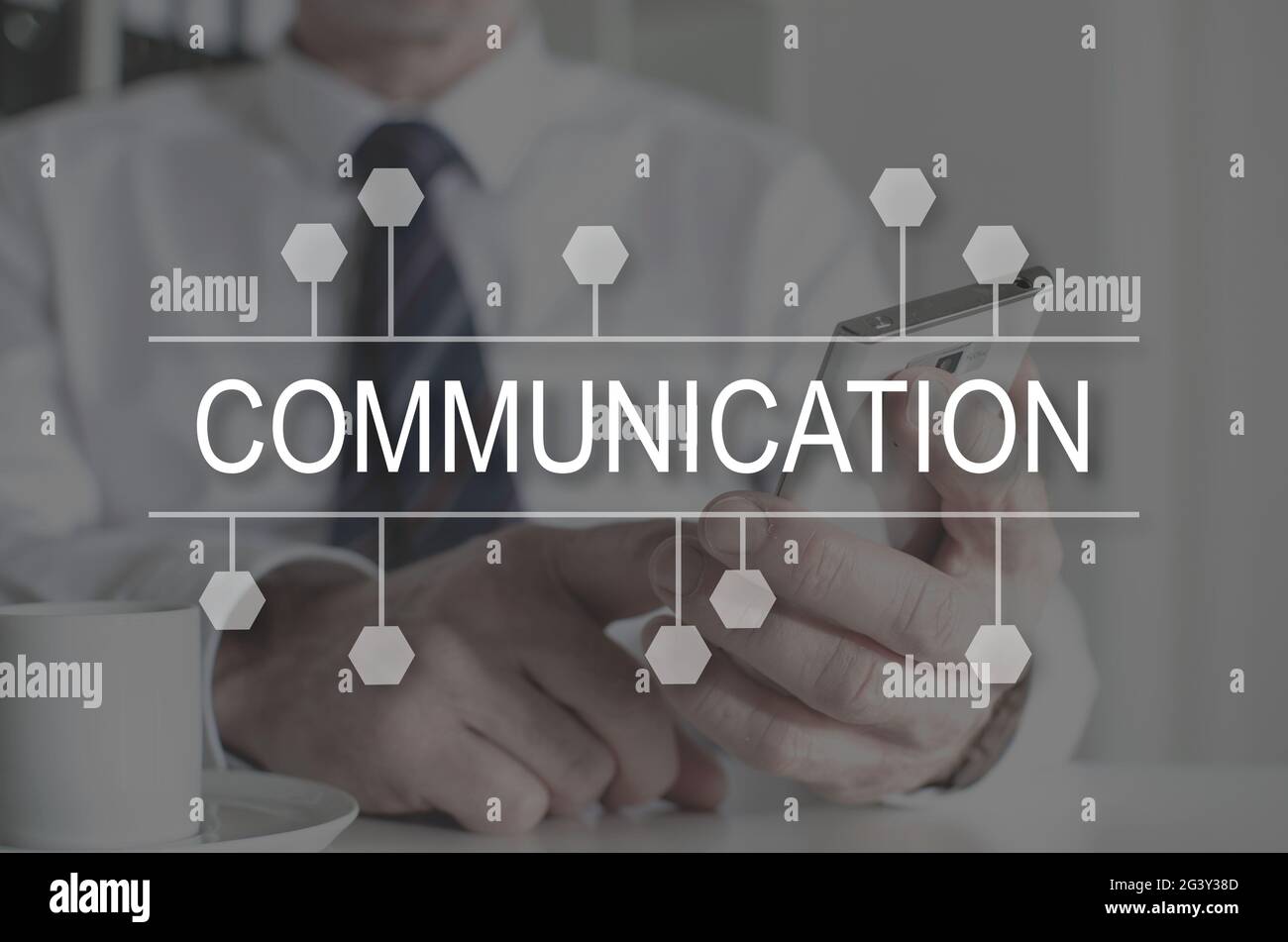 Communication concept illustrated by a picture on background Stock ...
