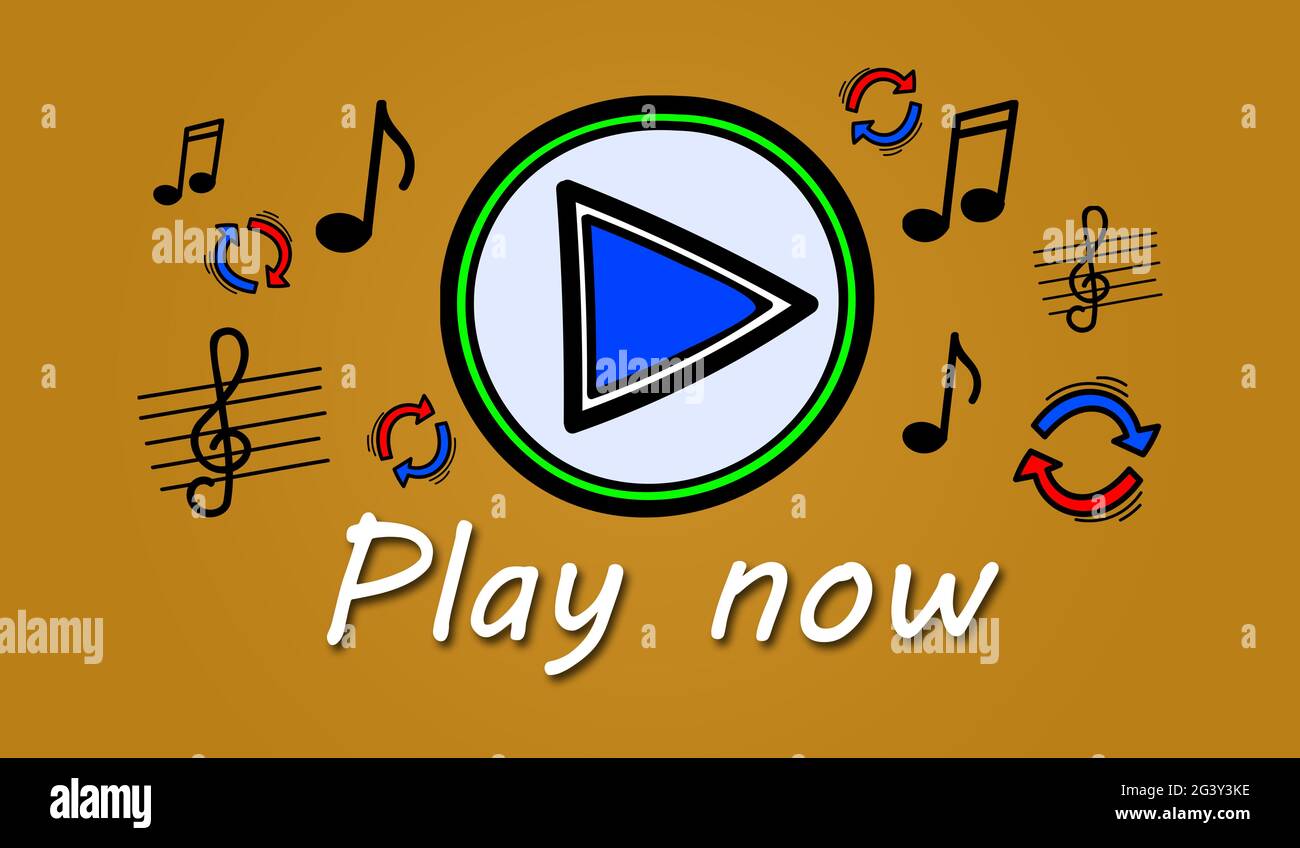 Illustration of an online music concept Stock Photo - Alamy