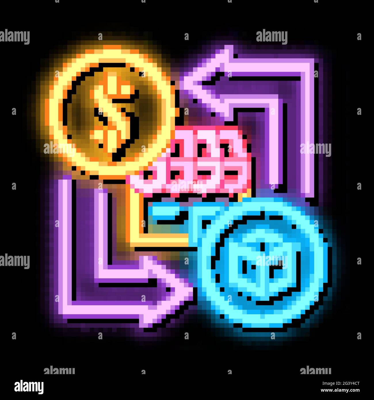 franchise business money neon glow icon illustration Stock Vector Image ...