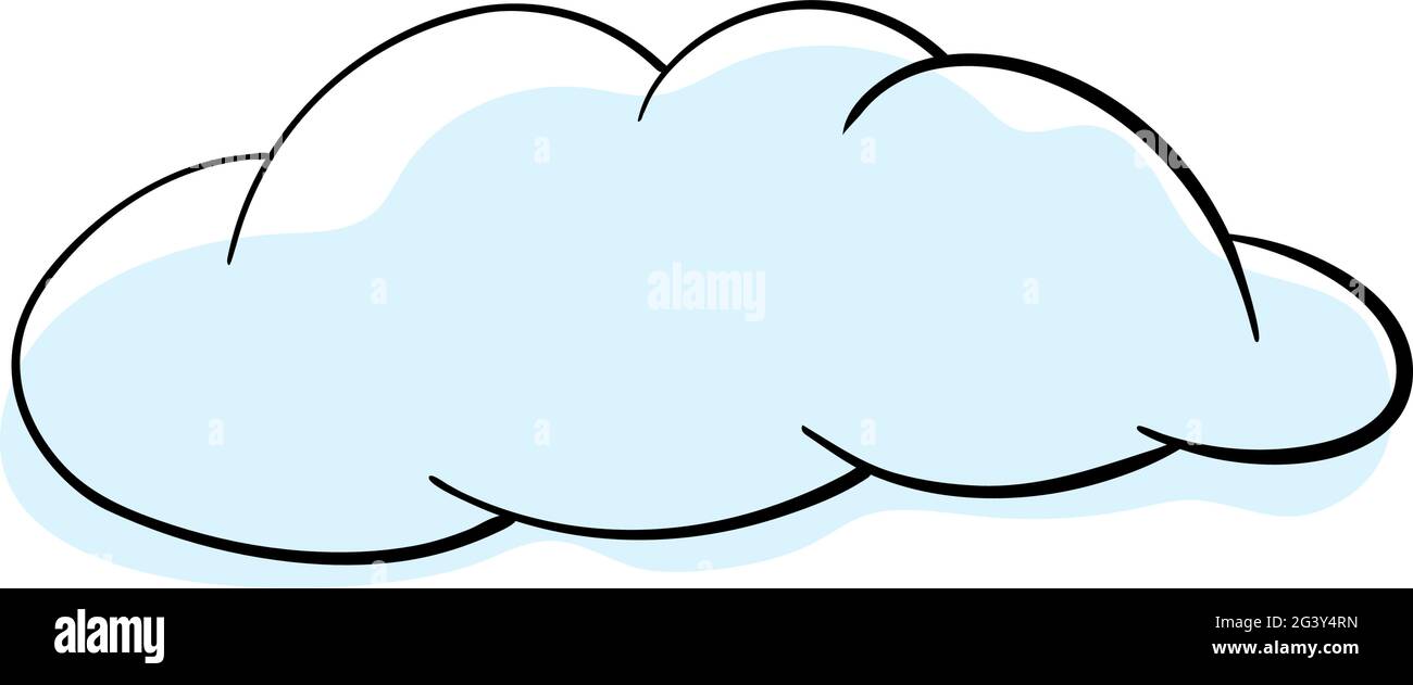 Doodle sketch cloud with color fill. Simple design suitable for making ...