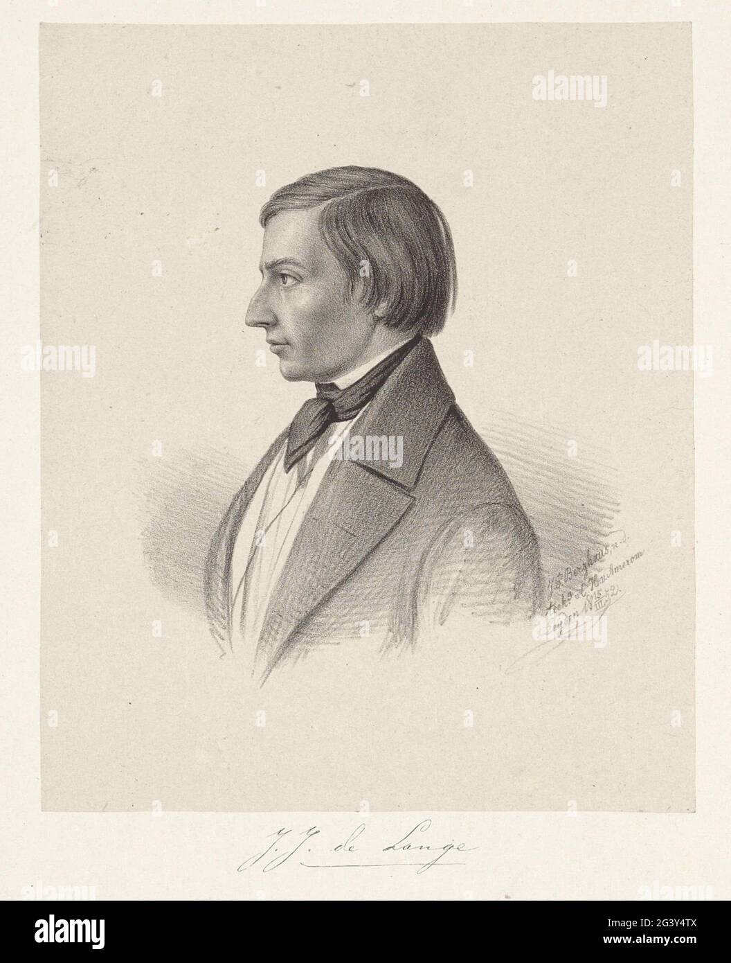 Portrait of J.J. the long. The person portrayed is pictured and profil ...