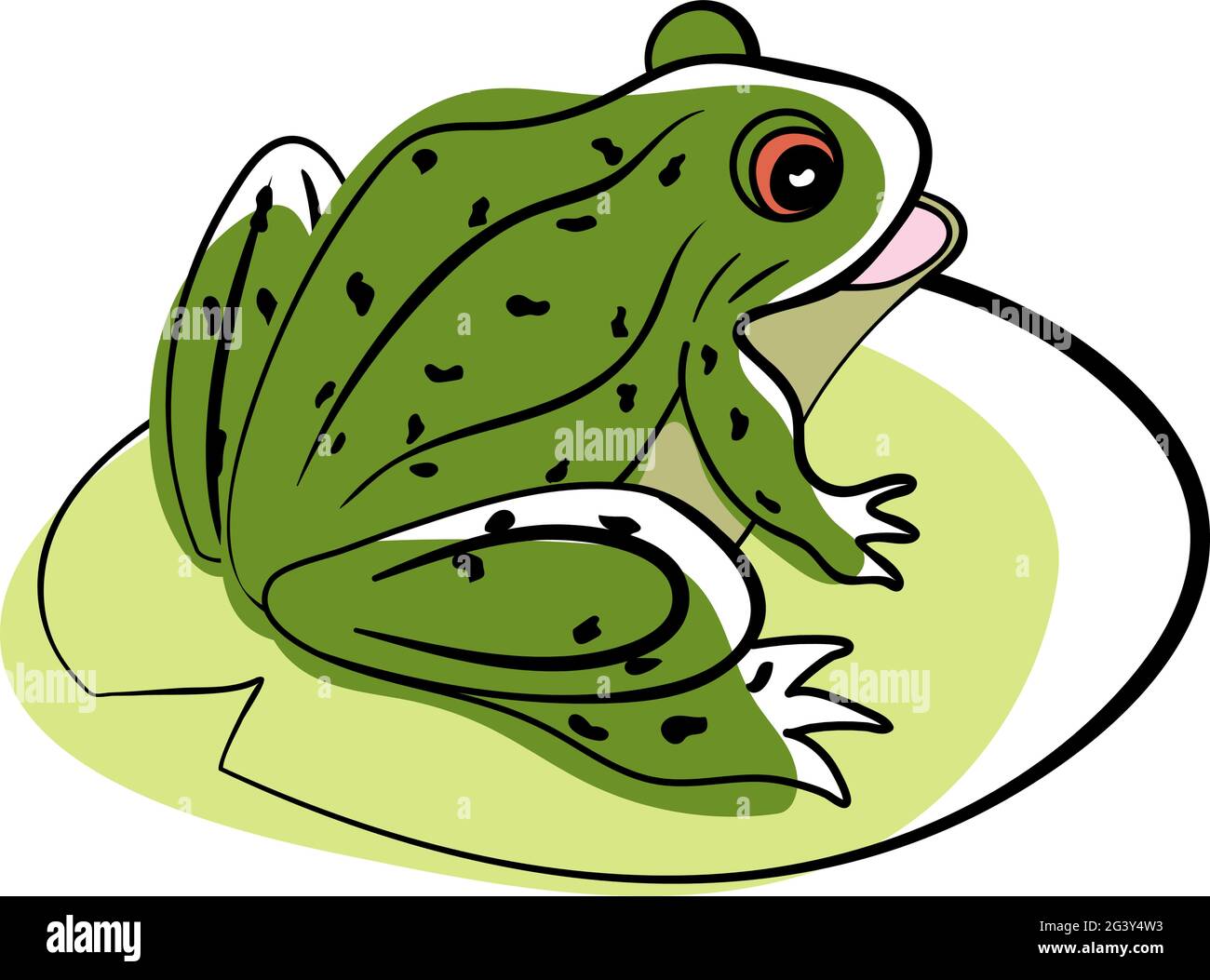Doodle sketch frog with color fill. Simple design suitable for making ...