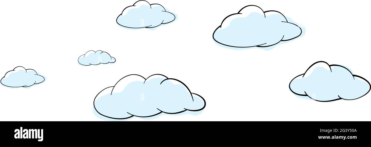 Doodle sketch cloud with color fill. Simple design suitable for making ...