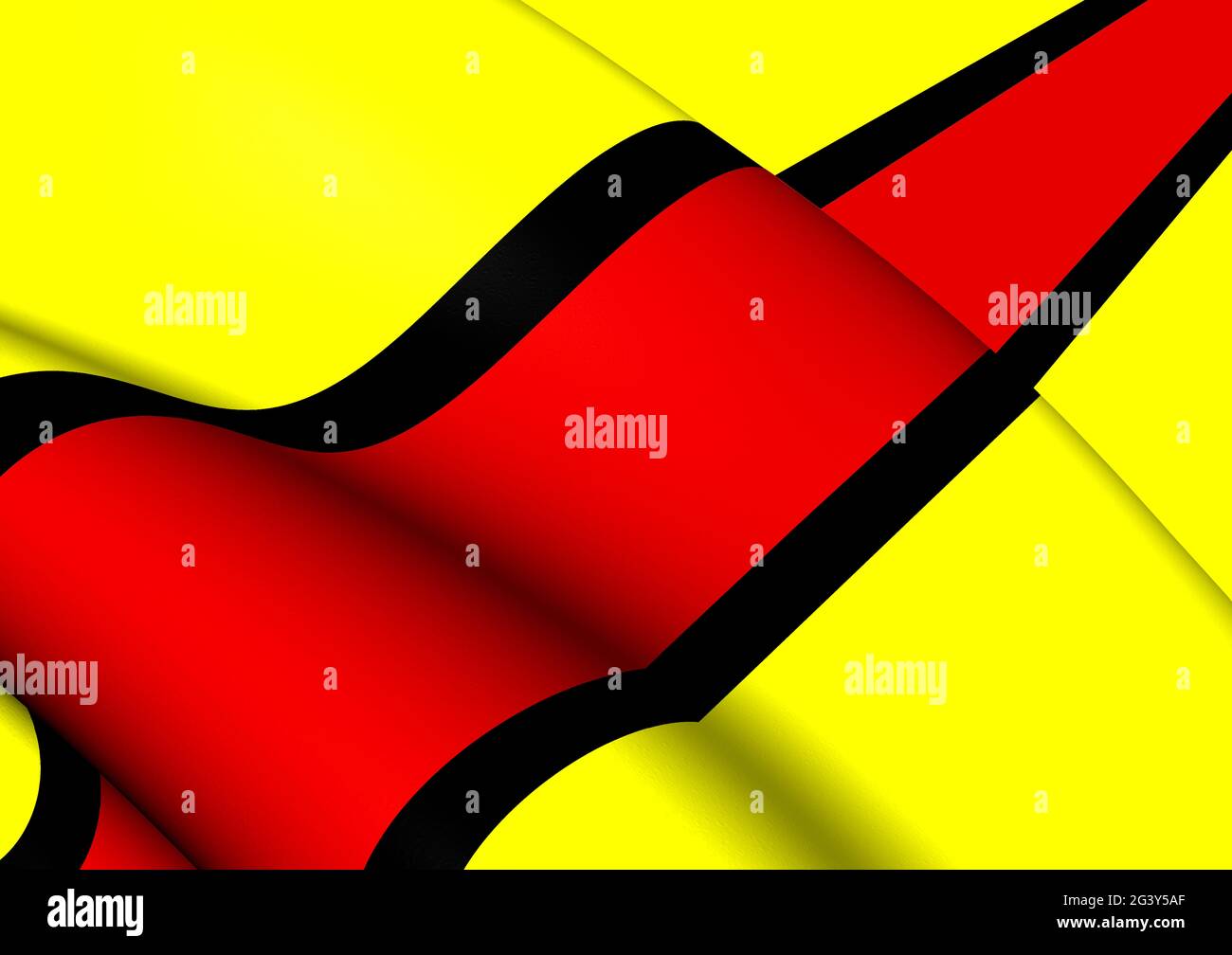 3D Flag of Woudenberg (Utrecht), Netherlands. 3D Illustration Stock ...