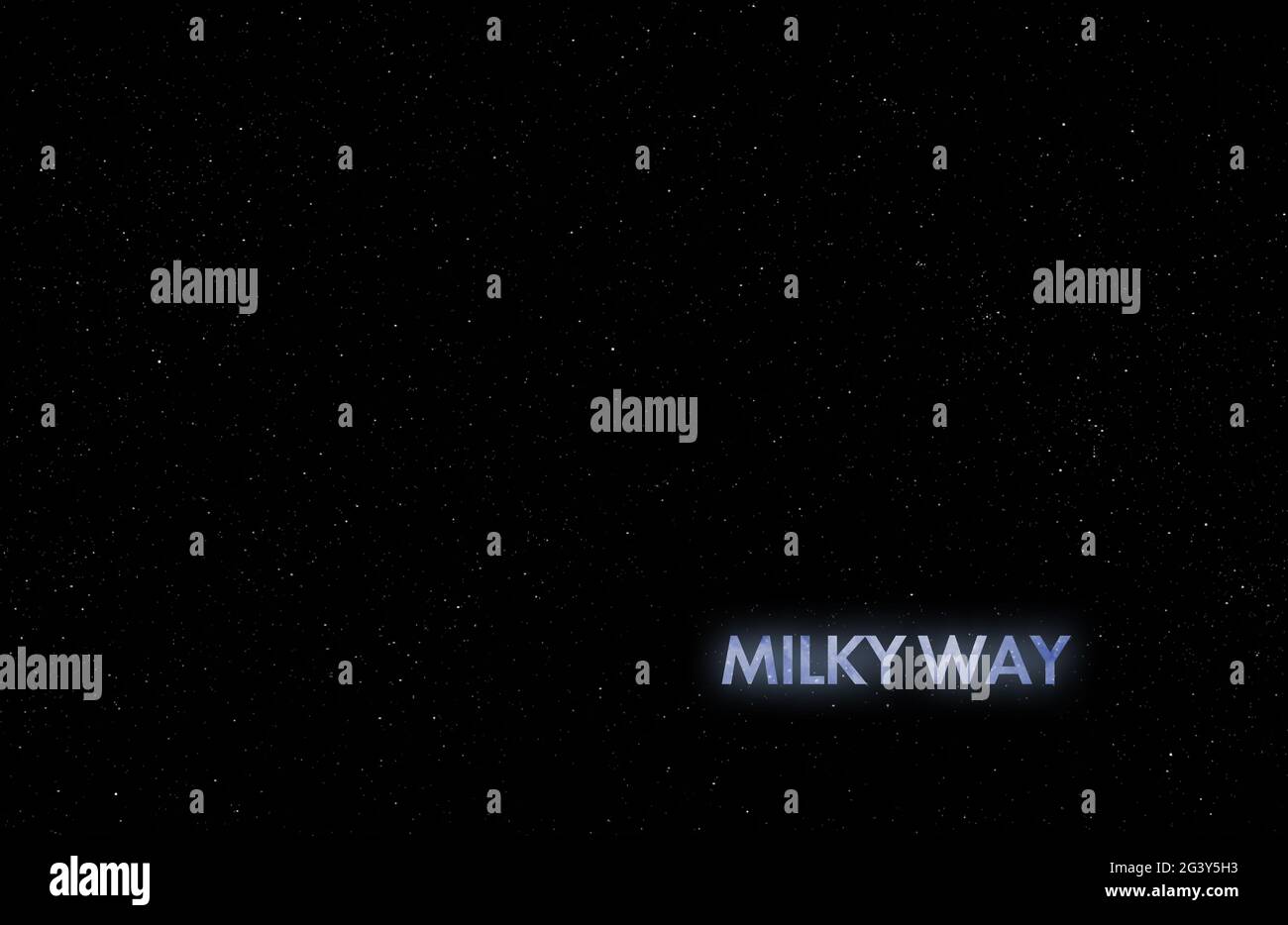 a simple abstract milky way galaxy title text, stars in outer space ...