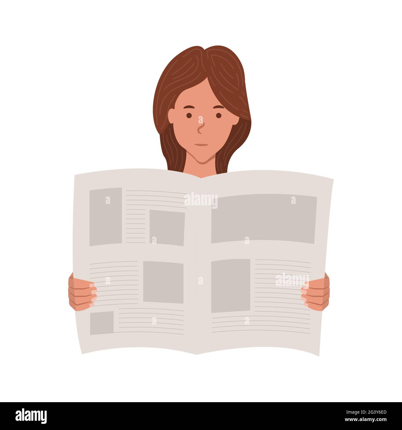 Reading Newspaper Vector