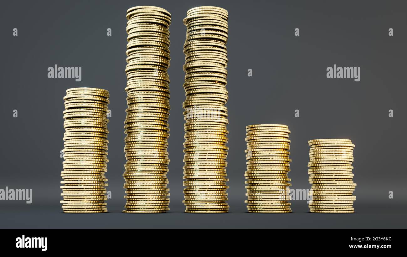 Coin stacking financial concept Stock Photo - Alamy