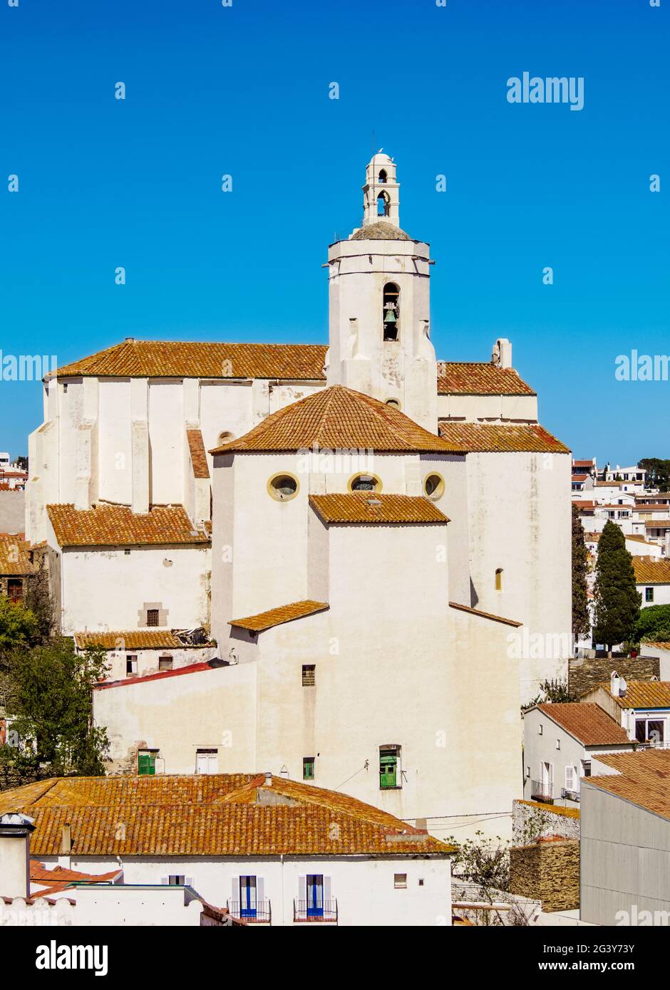 Santa Maria Church, Cadaques, Cap de Creus Peninsula, Catalonia, Spain ...