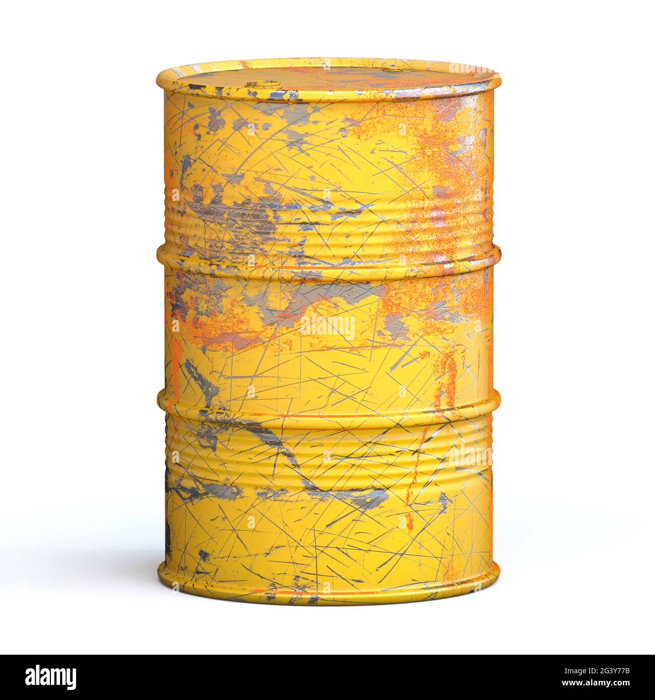 Old yellow oil barrel 3D Stock Photo - Alamy