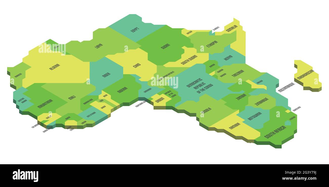 Isometric Political Map Of Africa Stock Vector Image And Art Alamy