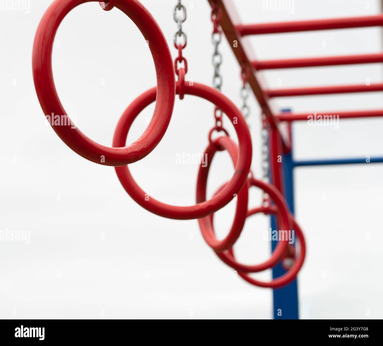 Sports equipment outdoor playground rings Stock Photo - Alamy