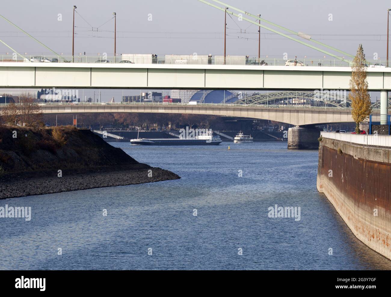 Industrial Port, Deutzer Harbor, Cologne-Deutz, NRW, Rhineland Stock ...