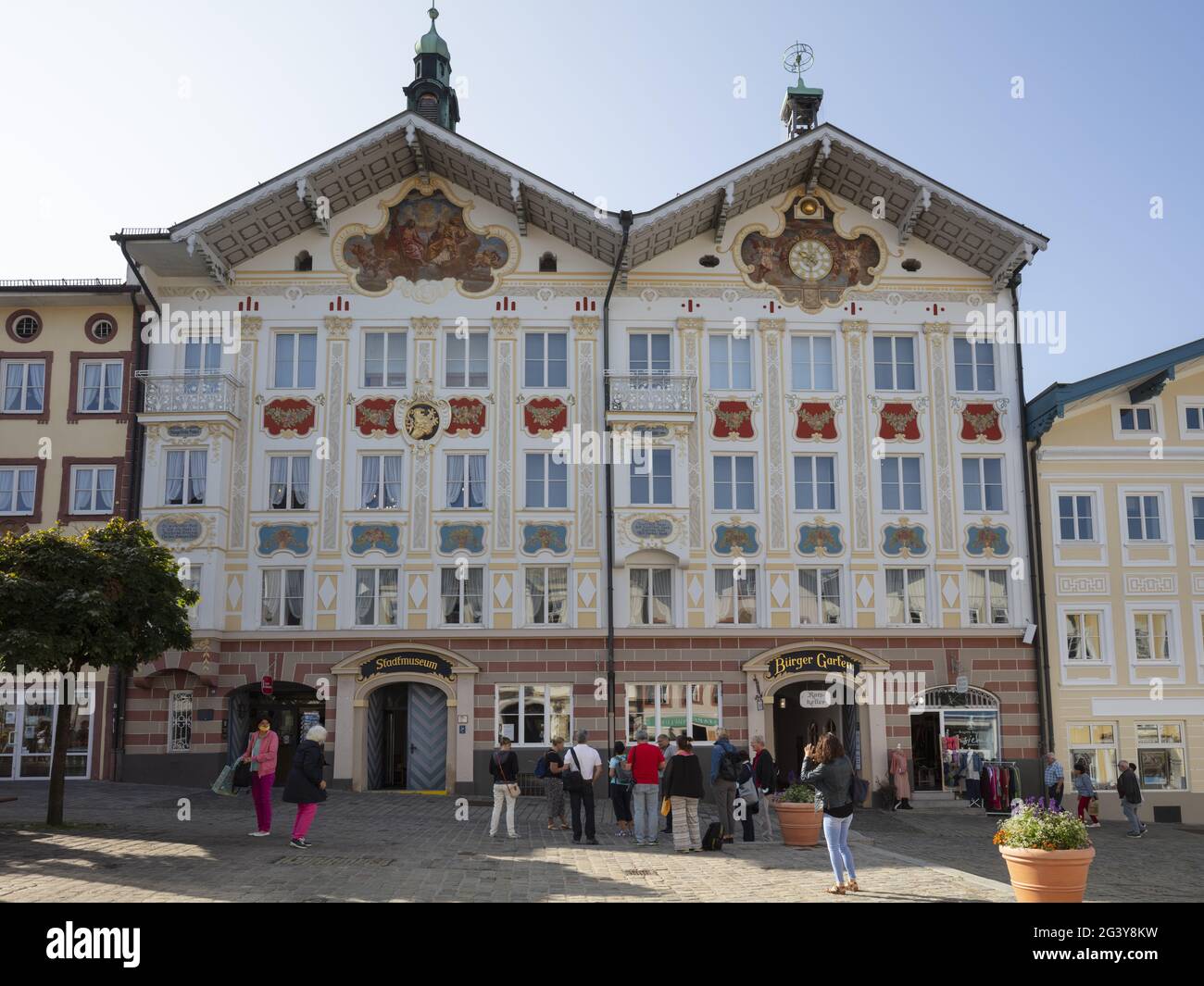 Museum at the historic Market street, Bad Toelz, Bavaria, Germany ...