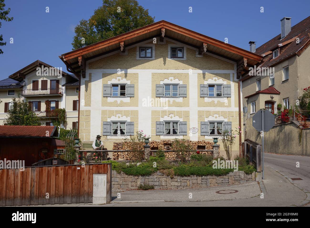 Typical building at Miesbach, Bavaria, Germany, Europe Stock Photo - Alamy