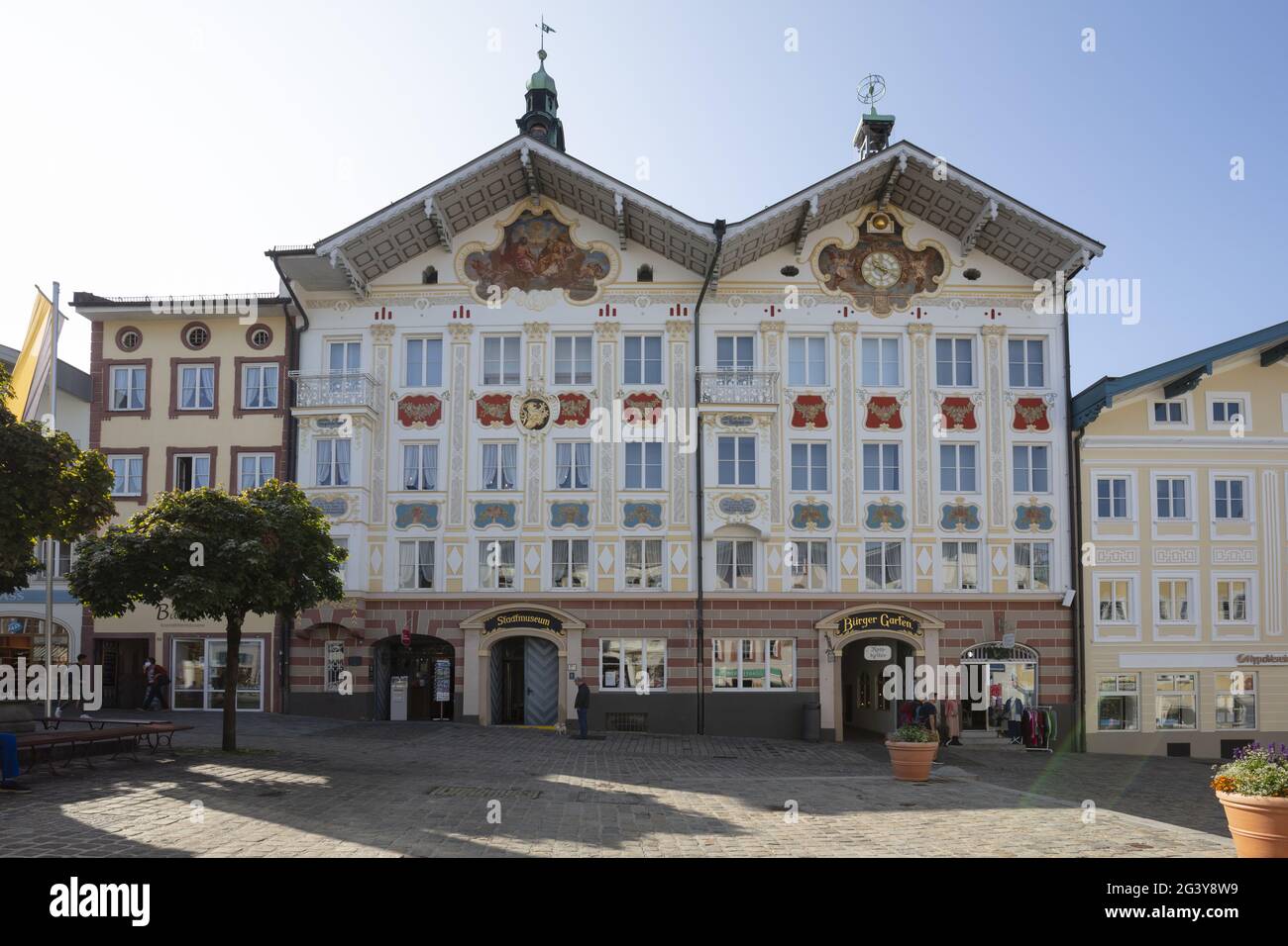 Museum at the historic Market street, Bad Toelz, Bavaria, Germany ...