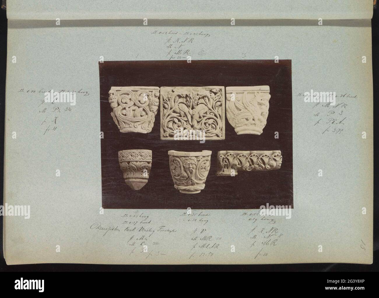 Gipsen casts from sculptures from a church in Vézelay in France Stock ...