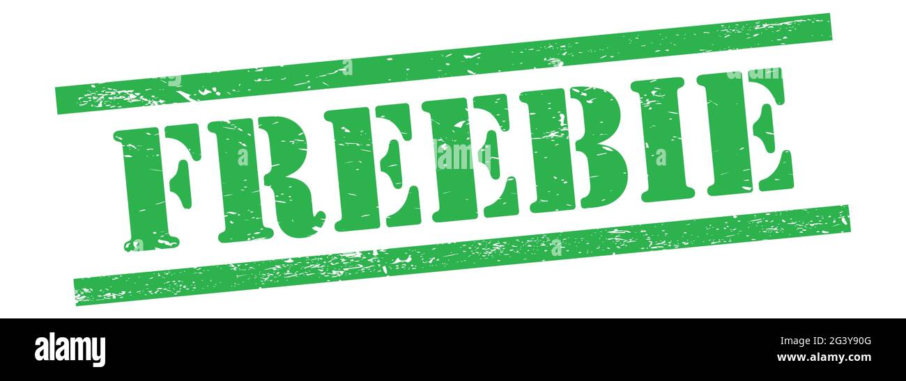 FREEBIE text on green grungy vintage rubber stamp Stock Photo - Alamy