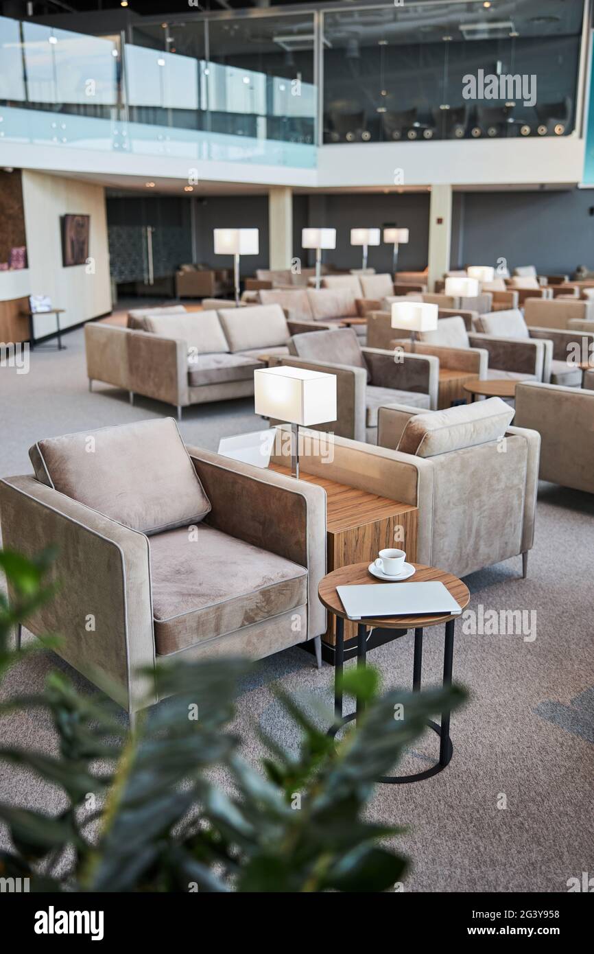 International airport lounge zone ready to welcome the visitors Stock ...