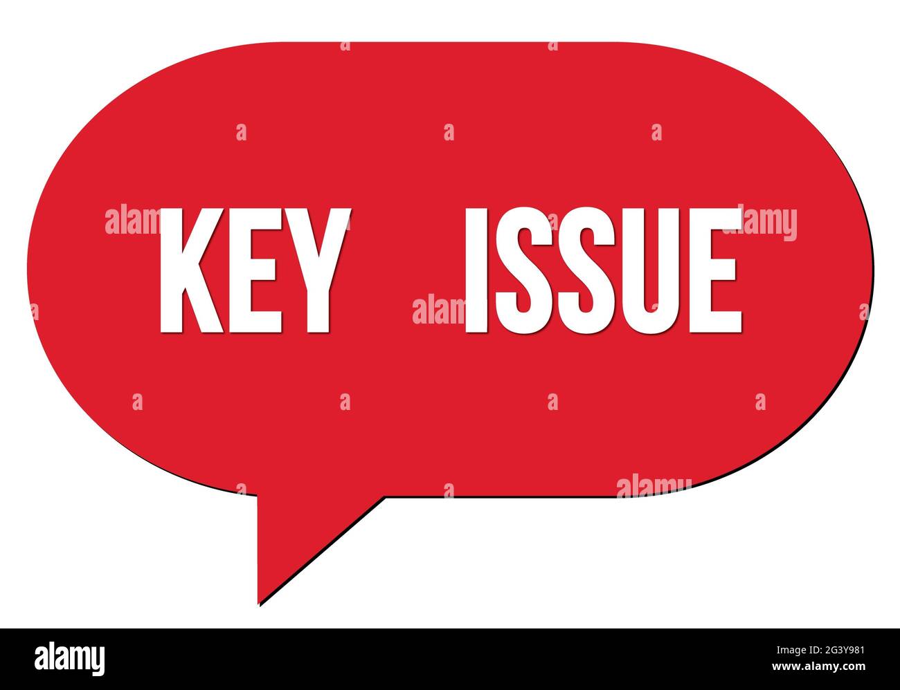 KEY ISSUE text written in a red speech bubble stamp Stock Photo - Alamy