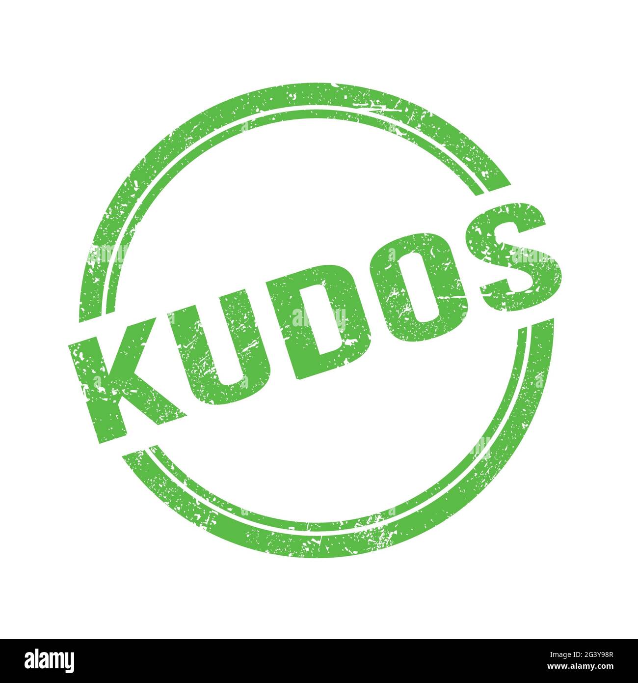 KUDOS text written on green grungy vintage round stamp Stock Photo - Alamy