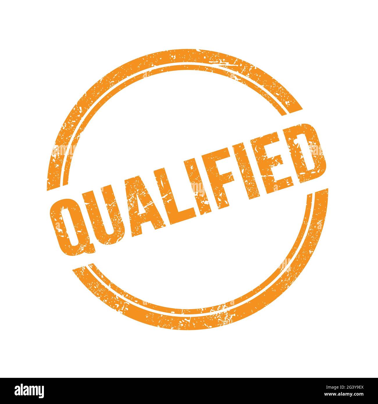 Qualified text on orange hi-res stock photography and images - Alamy