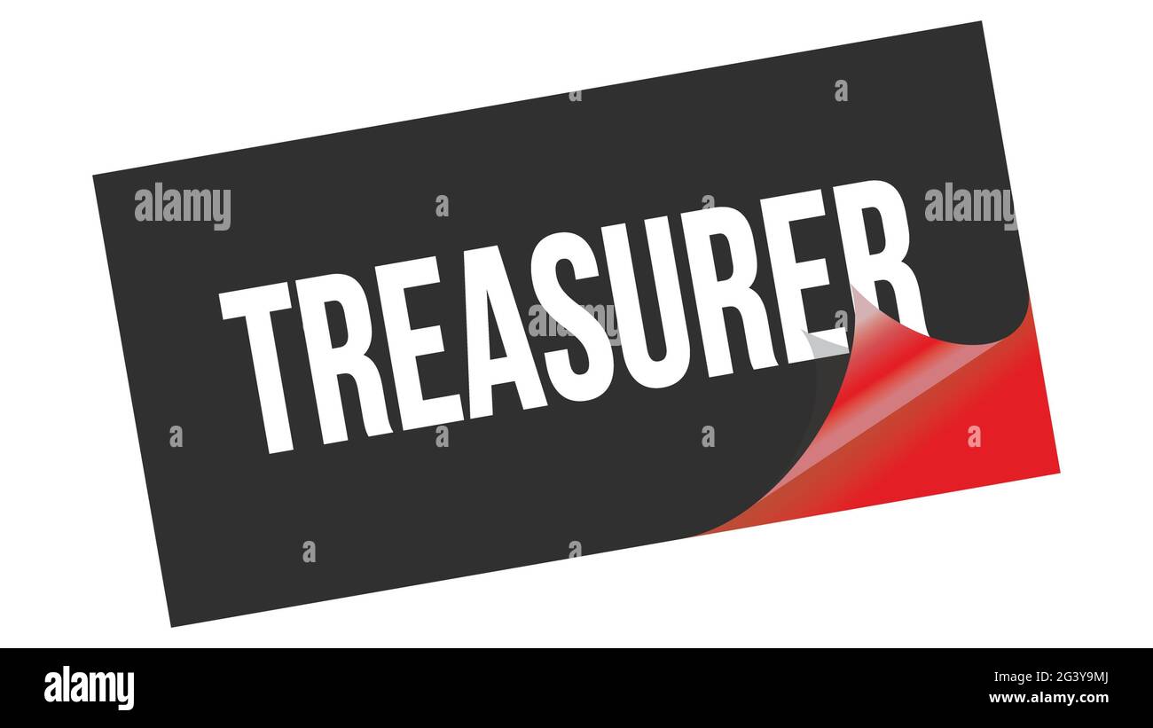 TREASURER text written on black red sticker stamp Stock Photo - Alamy