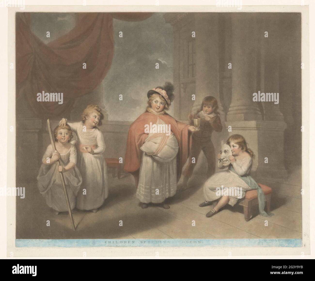 Children play a comedy; Children spotting comedy. Five children ...