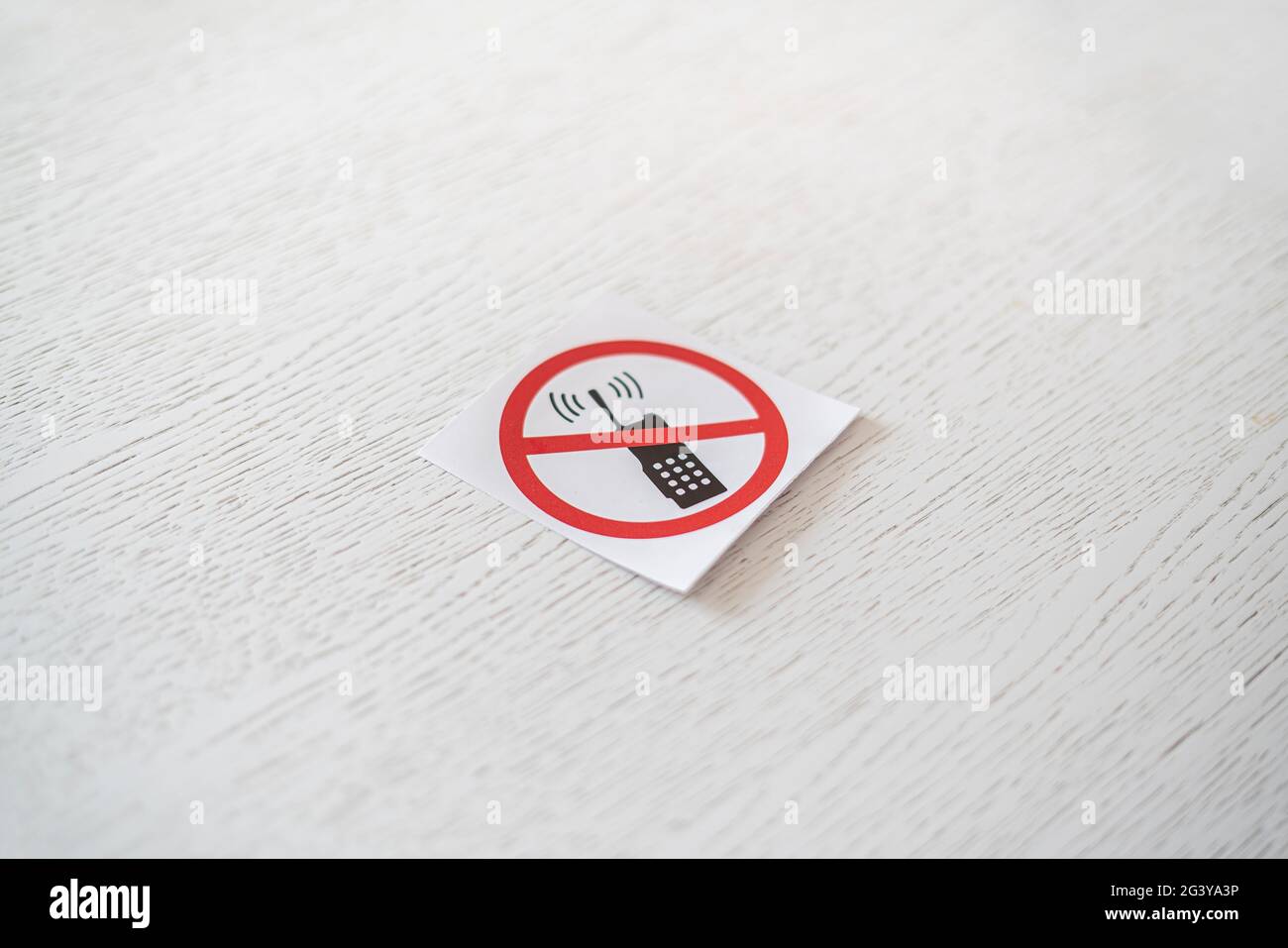 phone banned forbidden sign symbol sticker on the wall isolated Stock ...