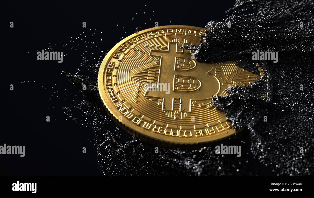 Bitcoin Sand Particles Stock Photo - Alamy