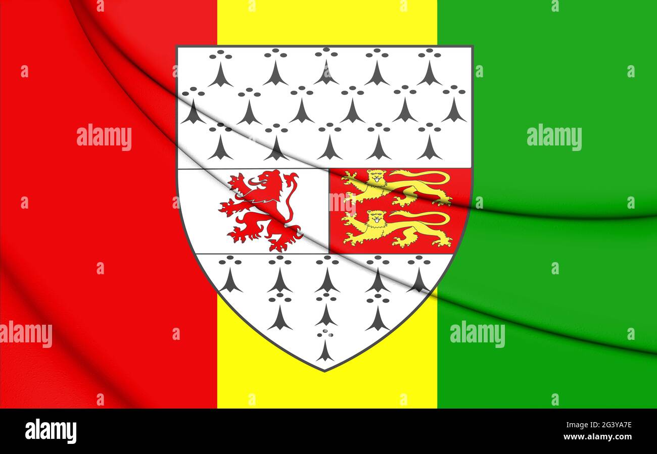 3D Flag of Carlow county, Ireland. 3D Illustration Stock Photo - Alamy